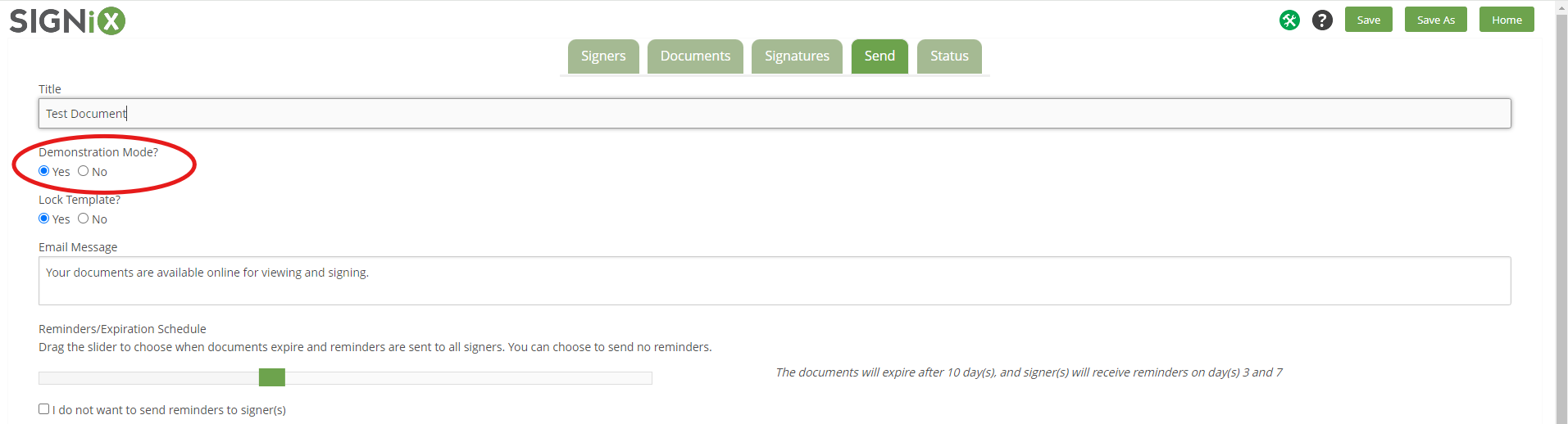 Demonstration Mode - How to Make a Demo Transaction