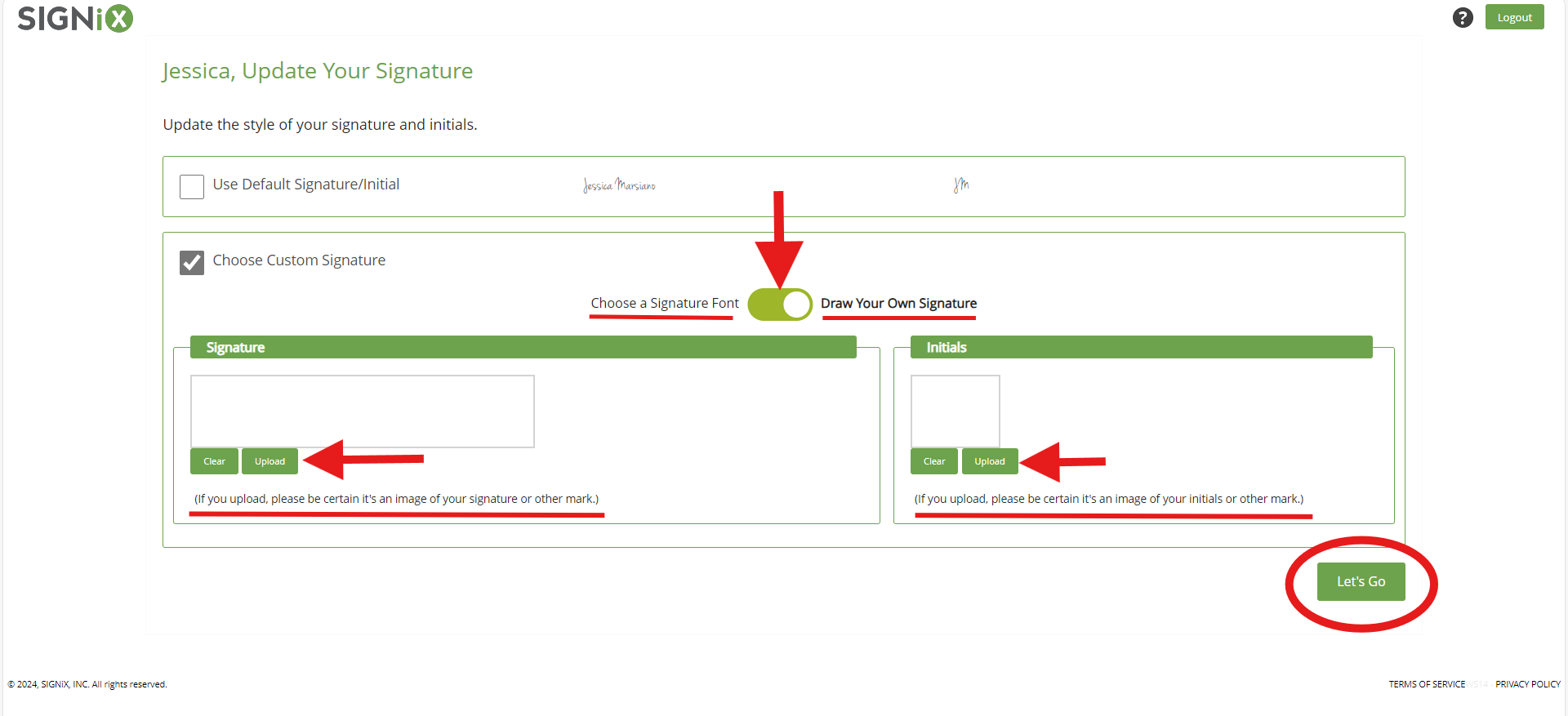 How to Update your Signature Appearance